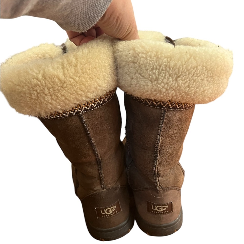 Ugg Ultimate Tie Cuff Tall Shearling Boots Size 8 - Gem